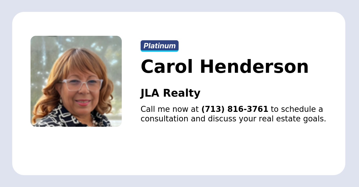 Platinum Real Estate Agent - Carol Henderson