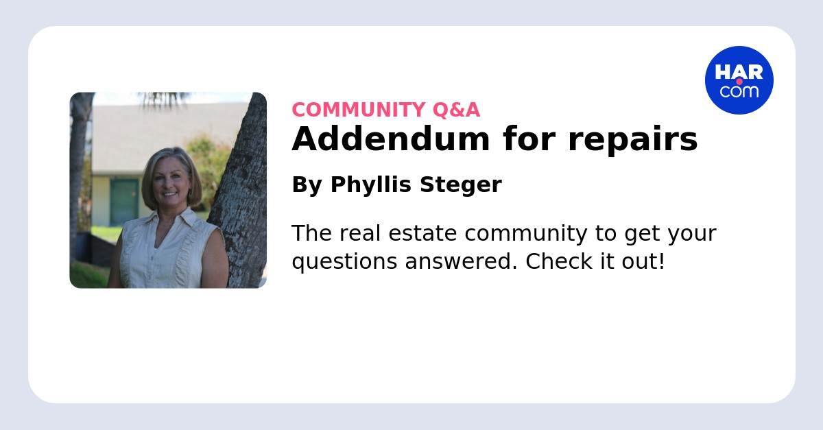 Addendum for repairs - HAR.com