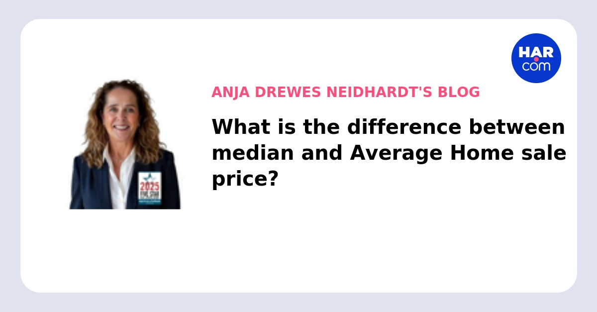 What is the difference between median and Average Home sale price ...