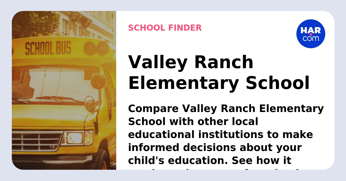 VALLEY RANCH Elementary School TX - Real Estate & School details - HAR.com